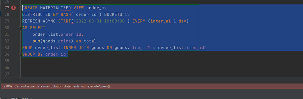 2.4版本异步物化视图创建异常 - 功能使用相关 - StarRocks中文社区论坛