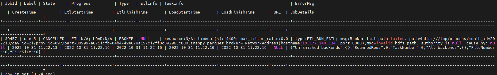 通过broker导入hdfs数据报错:invalid Hdfs Path Authority Is Null 💬 Starrocks 用户问答 Starrocks中文社区论坛